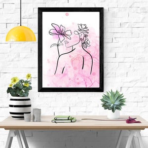 Line Drawing Woman, Digital Download, Woman Line Art Print, Feminist ...