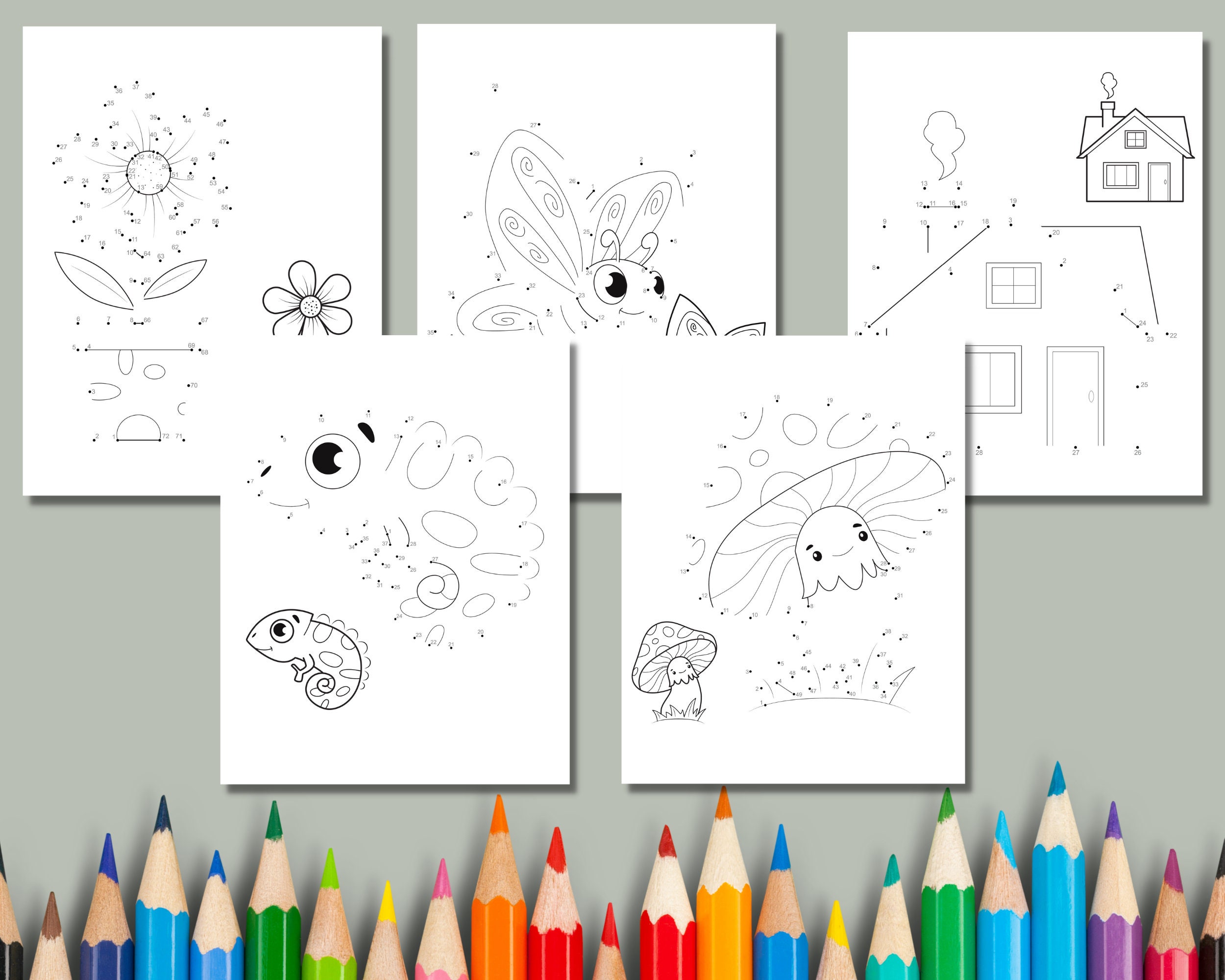 Dot to Dot Book for Kids, Printable Activity Pages With Animals ...
