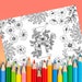 Giant Coloring Poster, Coloring Poster With Letters, Floral Coloring ...