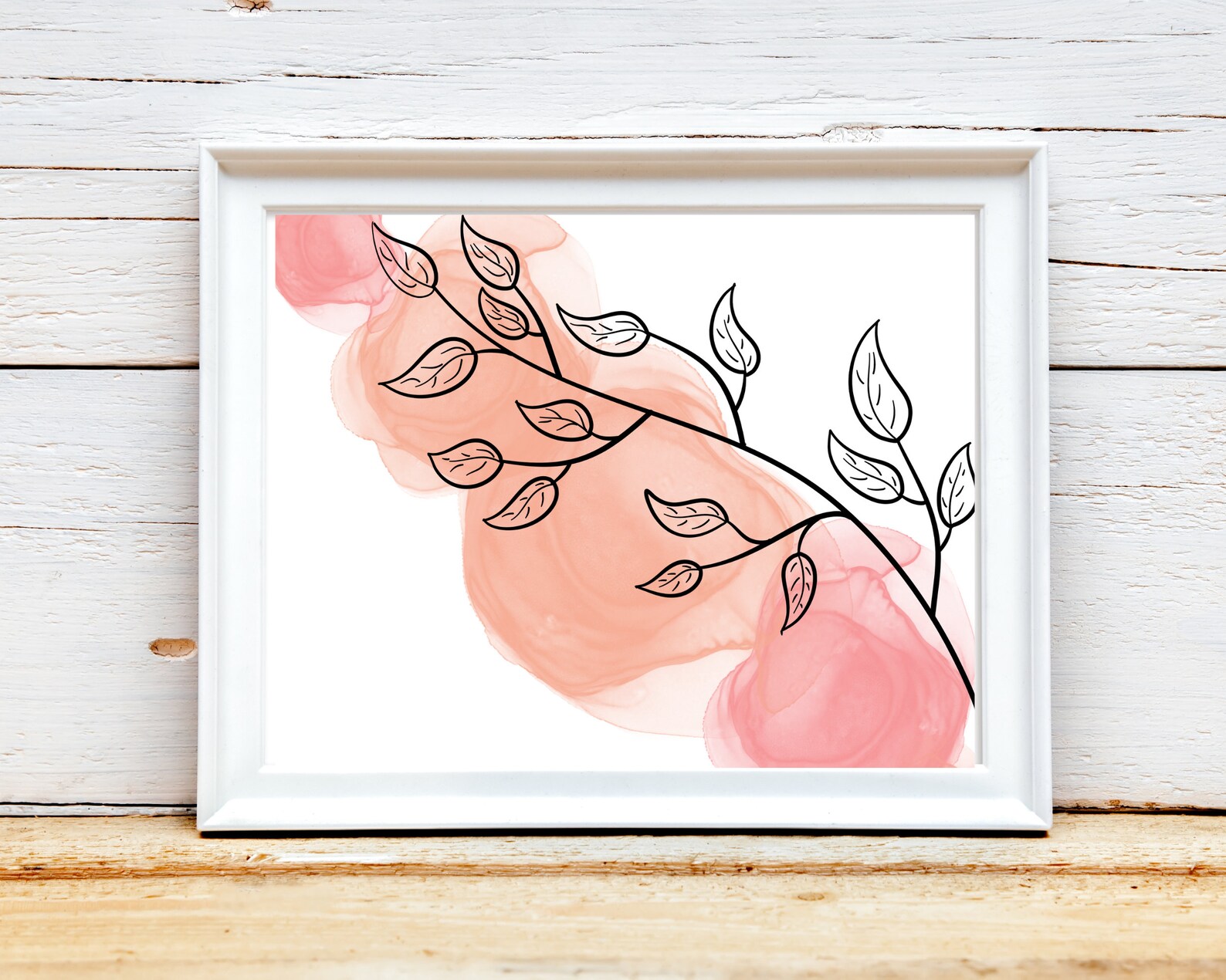 Botanical Line Drawing Print One Line Leaf Poster PRINTABLES Minimalist ...