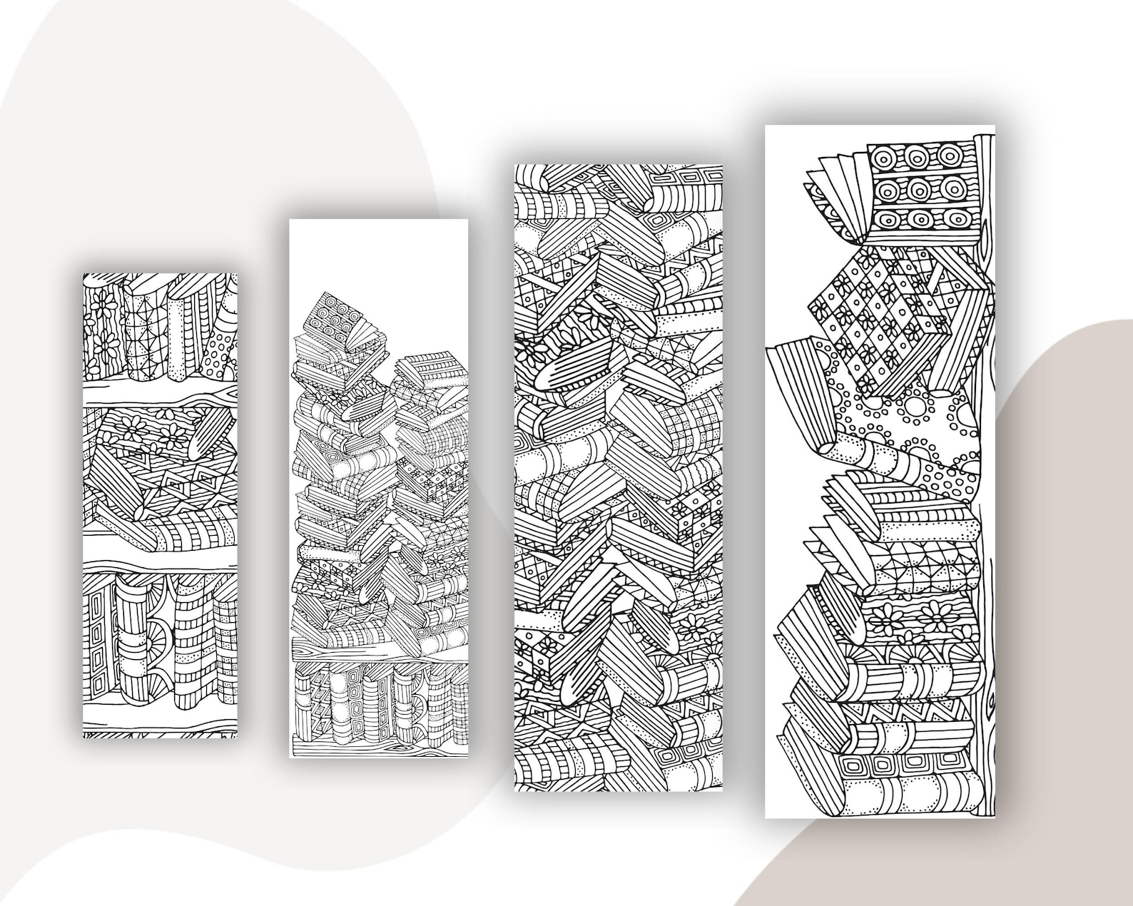 Book Lover's Coloring Bookmarks – Digital Download of 7 Unique ...
