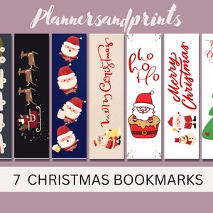 Merry Christmas Bookmarks, Printable Bookmarks Set of 7, Instant ...