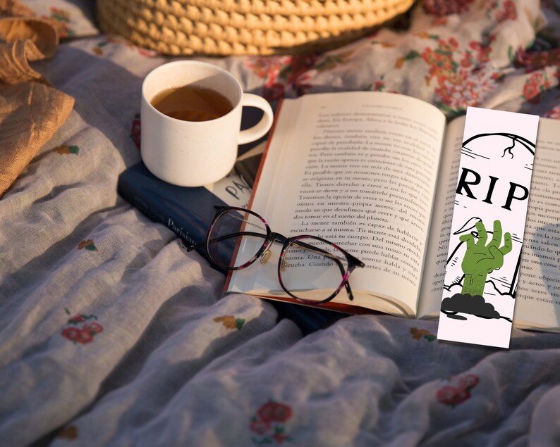 Halloween Printable Bookmark, Digital Product, Set of Four, Book Lovers ...