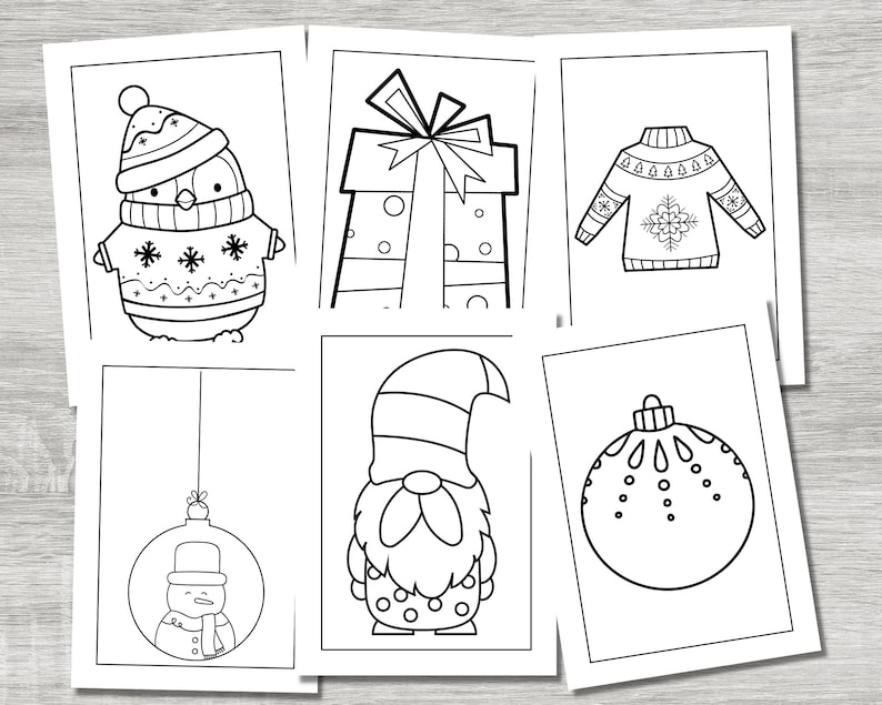 Christmas Printable Coloring Pages, Instant Download, Christmas Gift ...