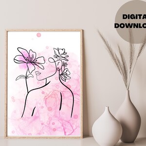 Line Drawing Woman, Digital Download, Woman Line Art Print, Feminist ...