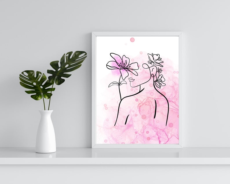 Line Drawing Woman, Digital Download, Woman Line Art Print, Feminist ...