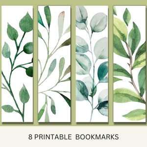 Eucalyptus Watercolor Bookmarks: Botanical Print Set of 8 (digital ...