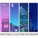 Night Lights Printable Bookmark Set: Floral Booklover Gift (digital ...