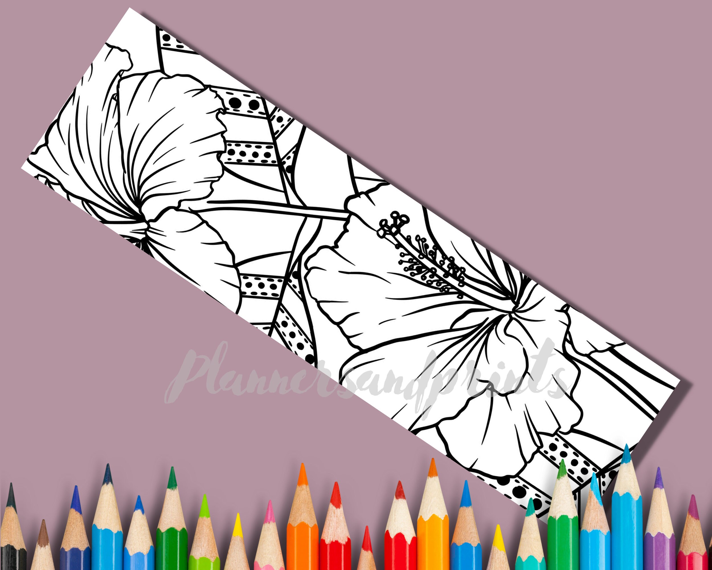 Floral Coloring Bookmarks: Printable Booklover Gift (PDF Download) - Etsy