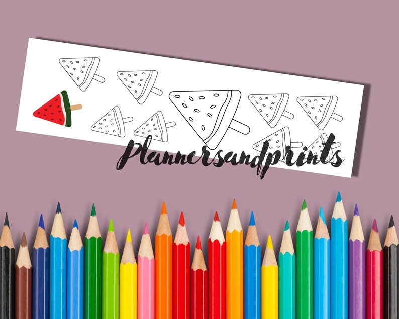 Coloring Bookmarks 7 Ice Cream Coloring School Activity - Etsy