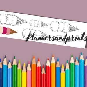 Coloring Bookmarks 7 Ice Cream, Coloring School Activity, INSTANT ...