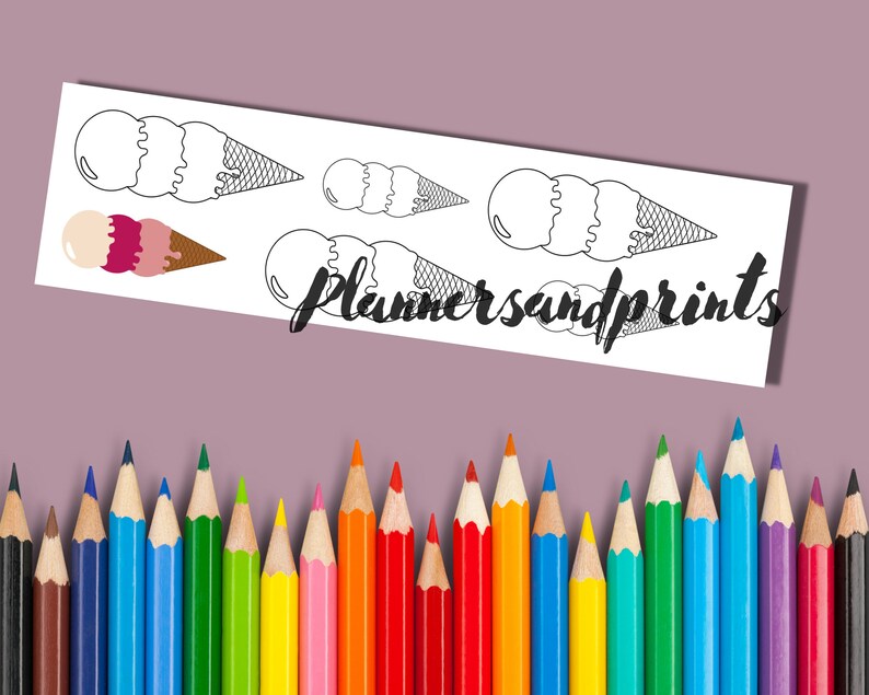 Coloring Bookmarks 7 Ice Cream Coloring School Activity - Etsy
