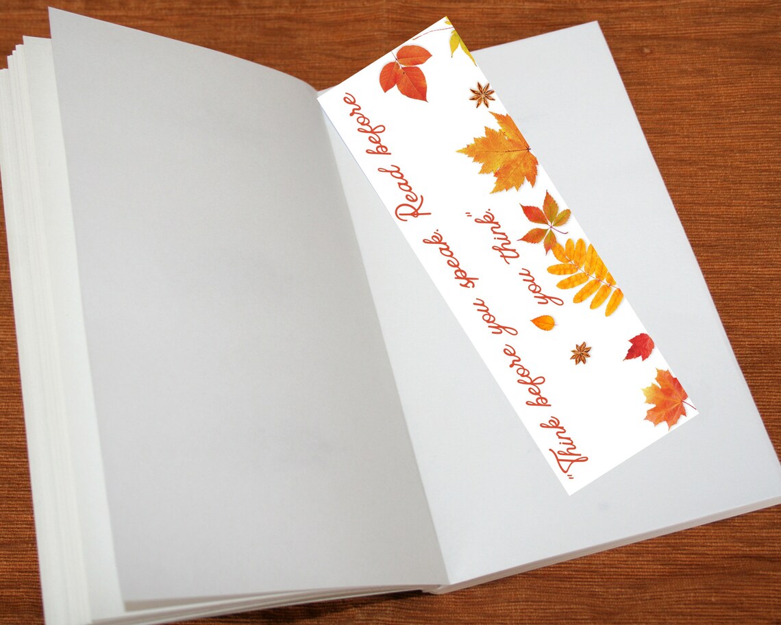 Printable Bookmark, Set of Ten Fall Design Printable, Digital Product ...