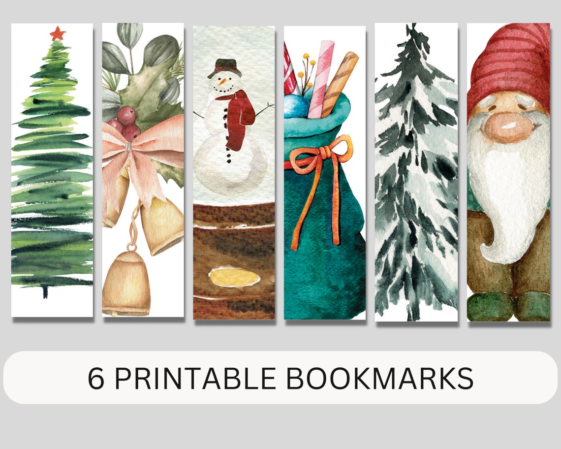 Christmas Bookmark, Printable Bookmarks, Christmas Tree, Snowman ...