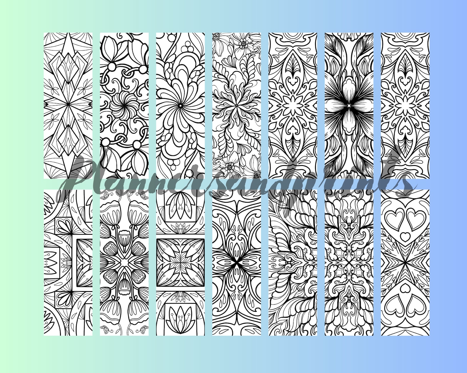 Digital Bookmark for Coloring, Mandala Coloring Bookmark, Coloring ...