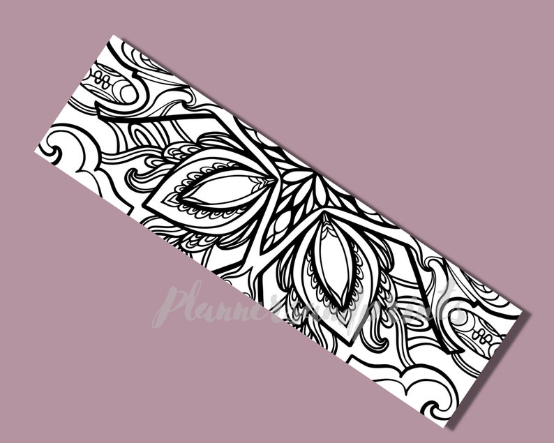 Printable Coloring Bookmarks Set of 7, Mandala Bookmarks, Coloring ...