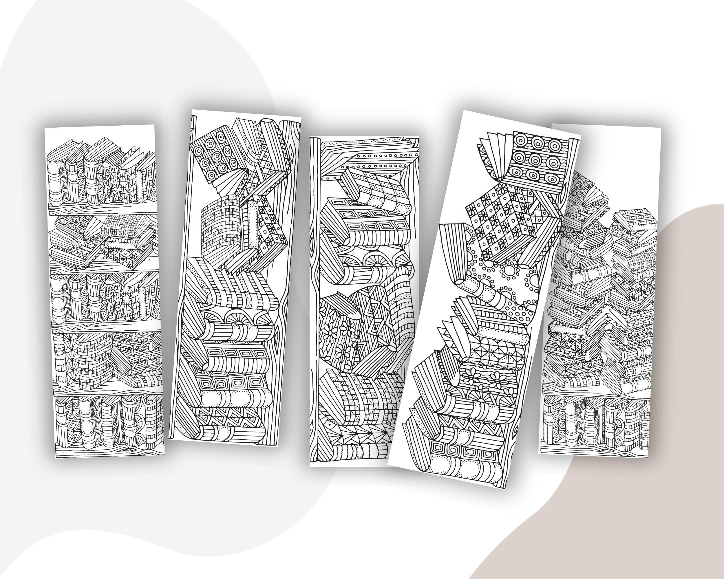 Book Lover's Coloring Bookmarks – Digital Download of 7 Unique ...