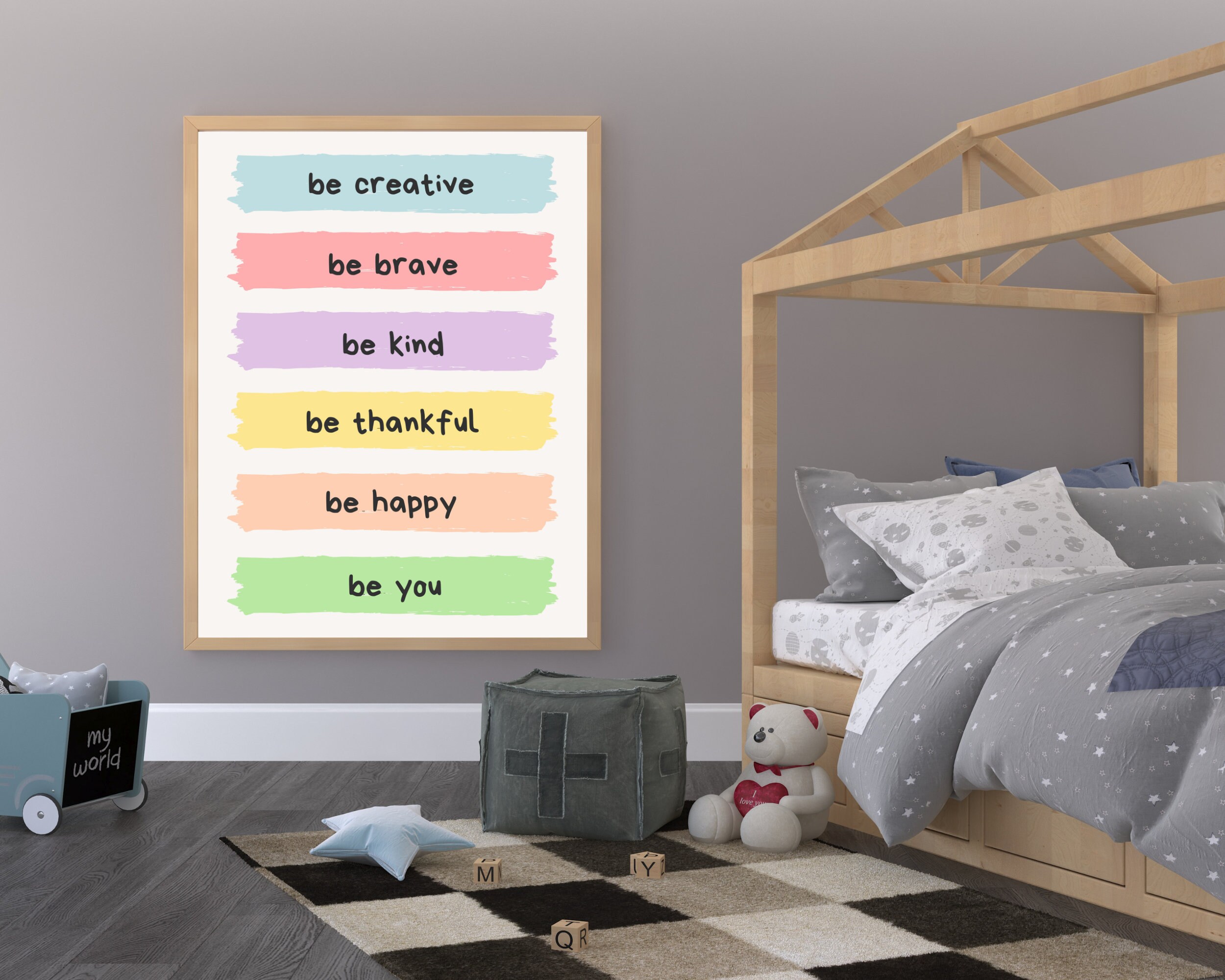 Positive Kids Affirmation Print, Kids Wall, Pastel Nursery Print, Girls ...