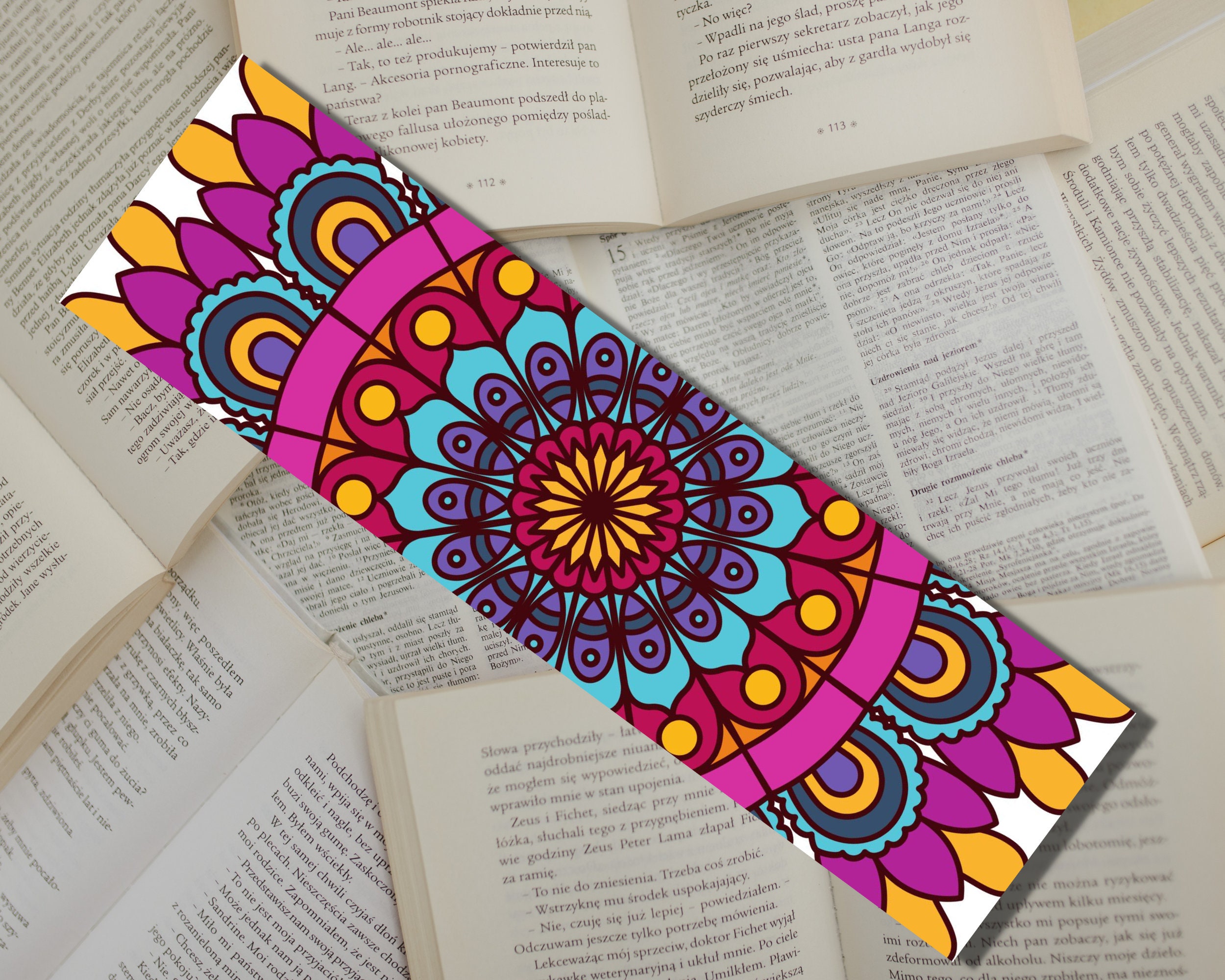 Printable Bookmarks, Set of 8, Mandala Bookmarks, Digital Bookmark ...