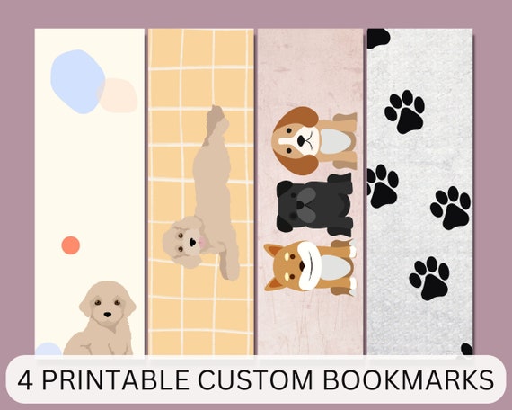 Dog Bookmark for Kid Printable Dog Bookmarks Printable - Etsy