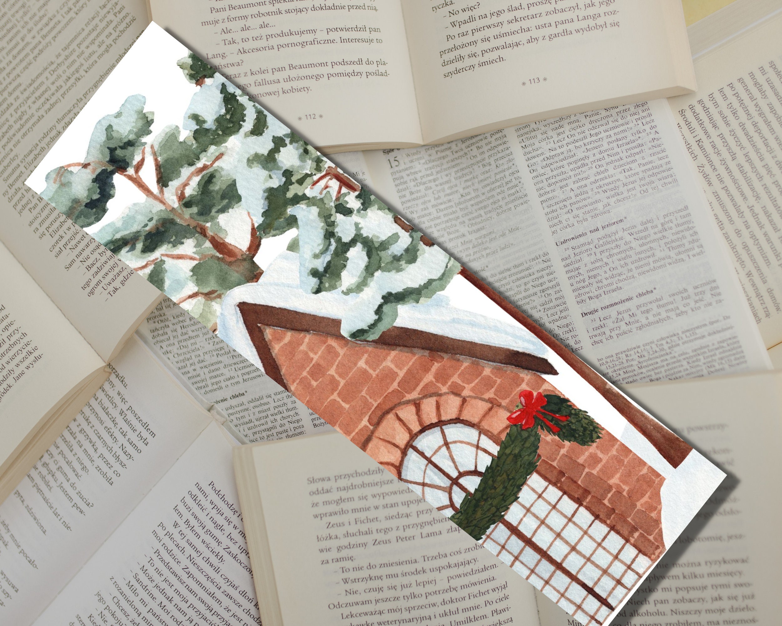 Printable Bookmark, Snow Bookmark, Christmas Bookmark, Bookmark Set of ...