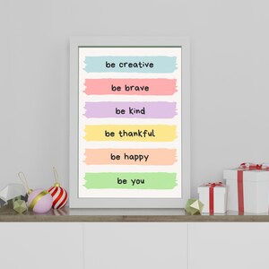 Positive Kids Affirmation Print, Kids Wall, Pastel Nursery Print, Girls ...