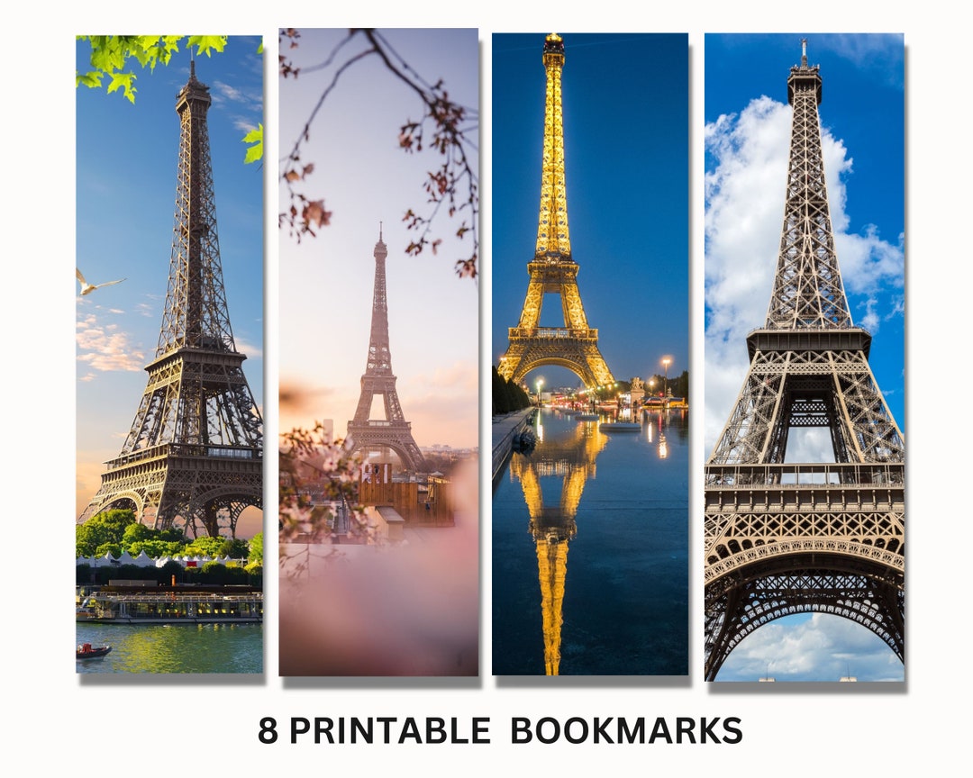 Eiffel Tower Bookmarks: Paris-themed Printable Bookmarks (PDF) - Etsy