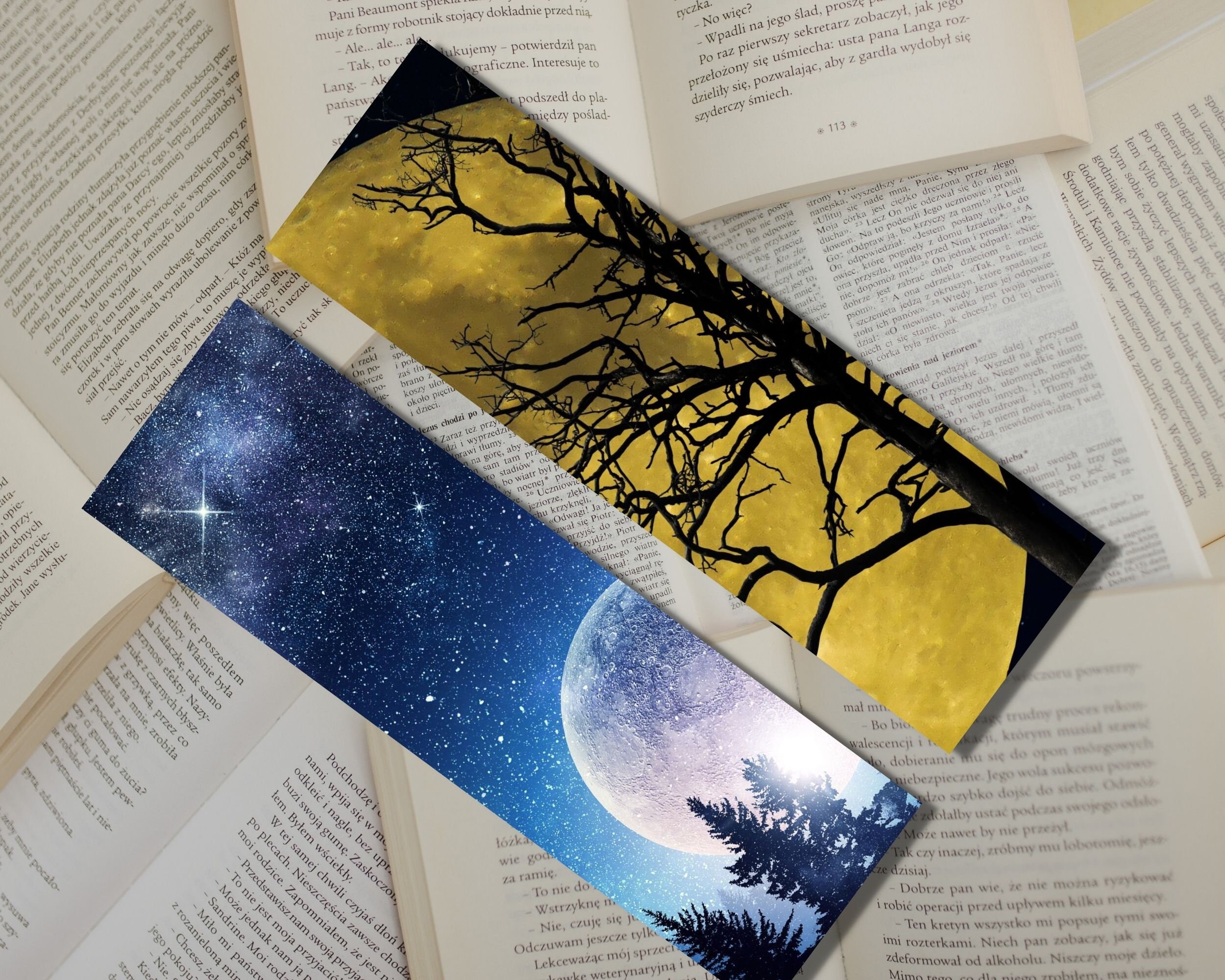 Moon Bookmarks, Printable Bookmarks, Bookmarks Set of 10, Moon Picture ...