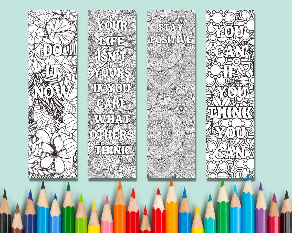 Mandala Coloring Bookmarks: Set of 20 Printable Floral Designs (PDF) - Etsy