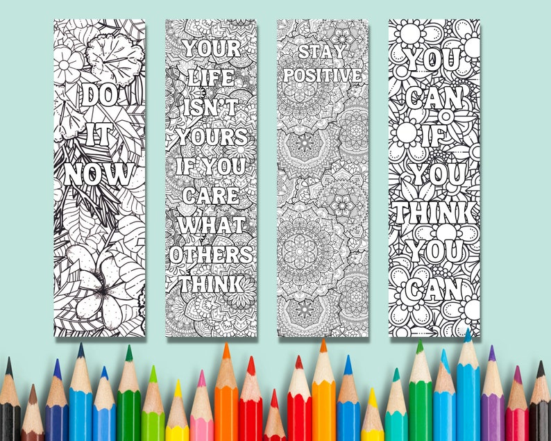 Mandala Coloring Bookmarks: Set of 20 Printable Floral Designs (PDF) - Etsy