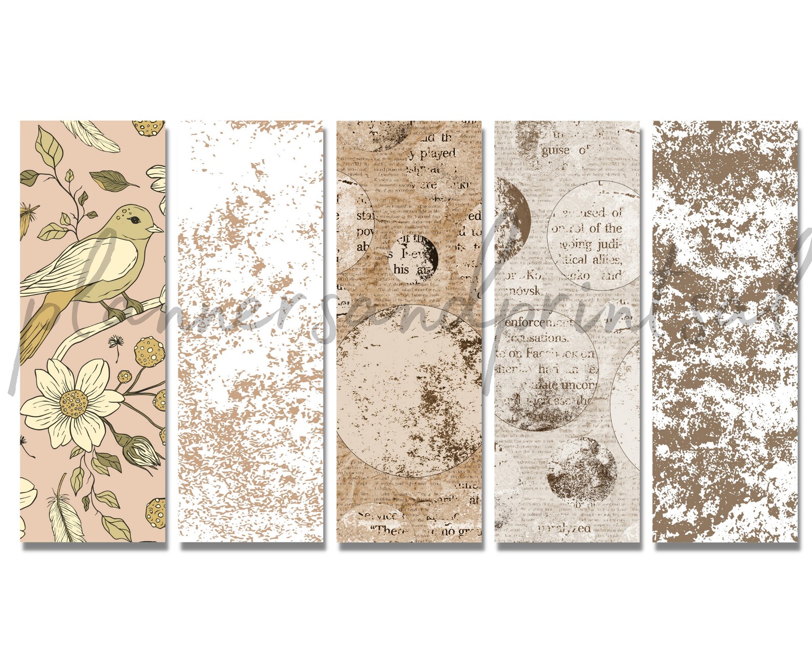 Printable Bookmark, Bookmark Set of 10, Vintage Print, Vintage Bookmark ...