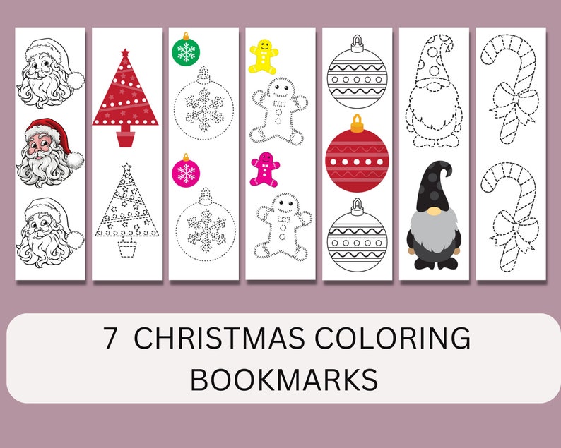 7 Printable Coloring Bookmarks for Christmas to Color, Coloring School ...