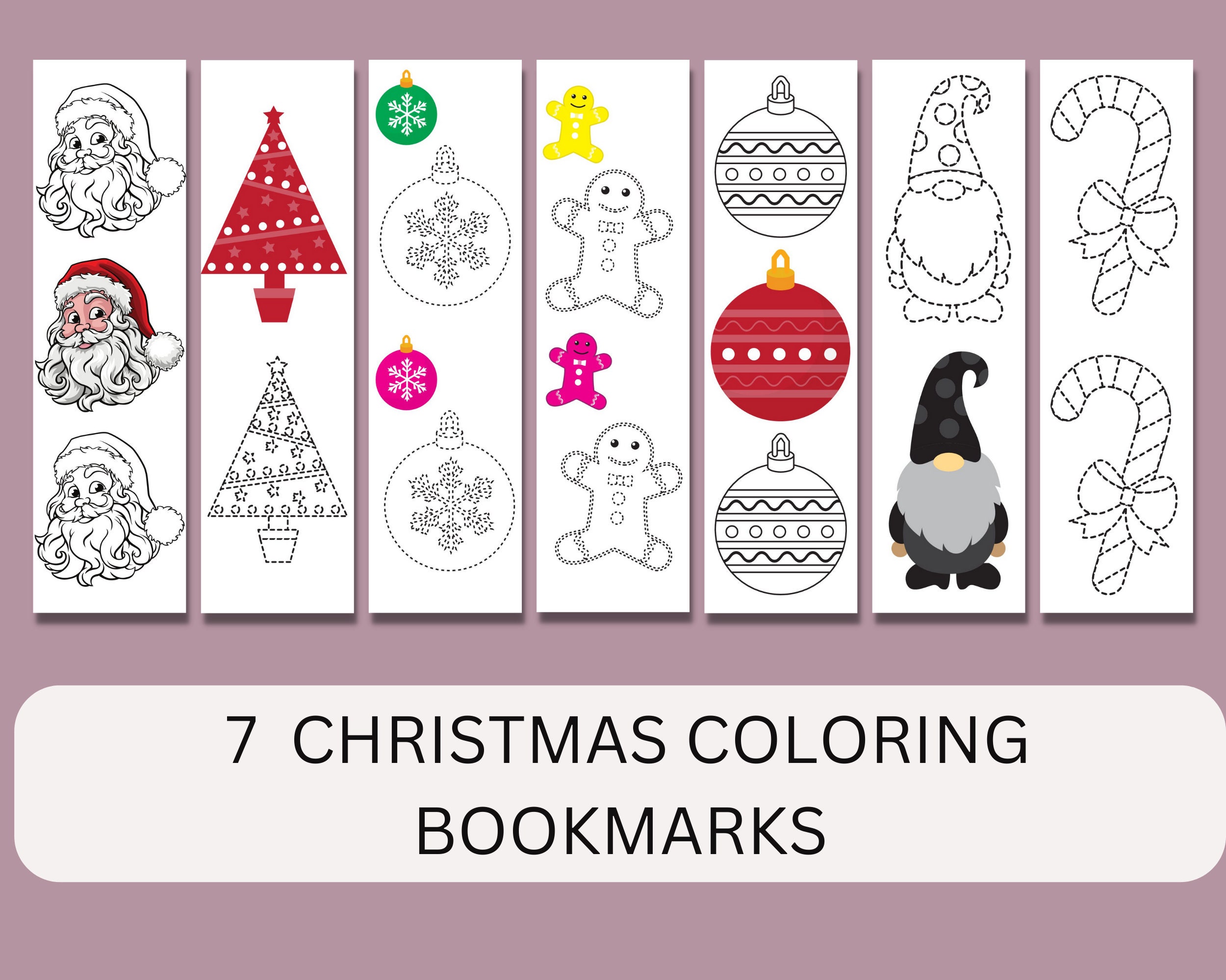 7 Printable Coloring Bookmarks for Christmas to Color, Coloring School ...