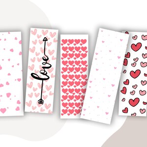 Heart Bookmark, Digital Valentine's Bookmarks, Printable Bookmarks ...