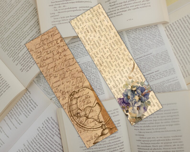 Printable Bookmarks, Set of 10, Vintage Prints, Bookmarks for Adult ...