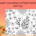 Giant Coloring Poster, Coloring Poster With Letters, Floral Coloring ...