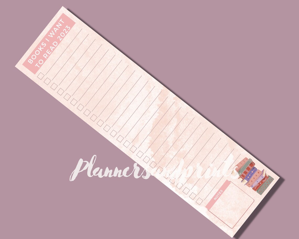 Printable Bookmarks, Book List, Reading List, Reading Tracker Bookmarks ...