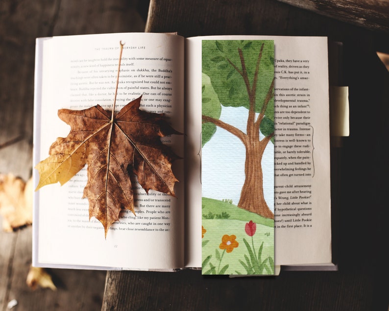 Printable Bookmark Nature Bookmark Book Art Print Bookish - Etsy