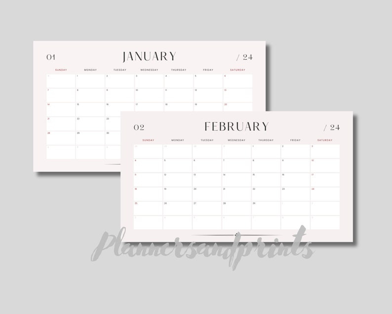 Printable Calendar, 2024 Calendar, Monthly Calendar, Printable Blank ...
