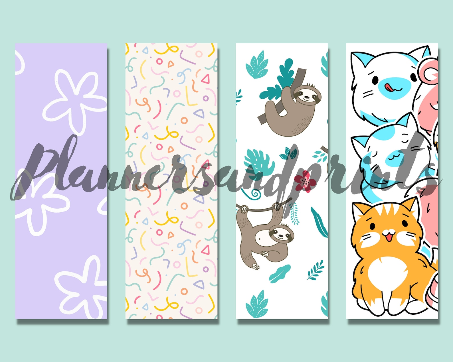 Cute Bookmark, Printable Bookmark, Bookmark Set of 20, Bookmarks for ...