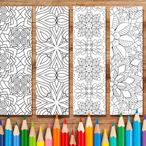 Coloring Bookmark, Printable Bookmark, Bookmark Set of 30, Mandala ...