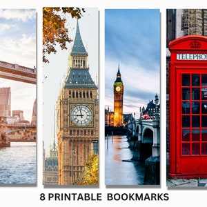 London Bookmarks: England Landmarks Print, Set of 8 (digital Download ...