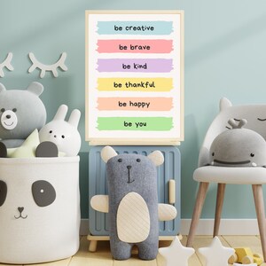 Positive Kids Affirmation Print, Kids Wall, Pastel Nursery Print, Girls ...