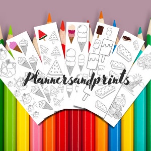 Coloring Bookmarks 7 Ice Cream, Coloring School Activity, INSTANT ...