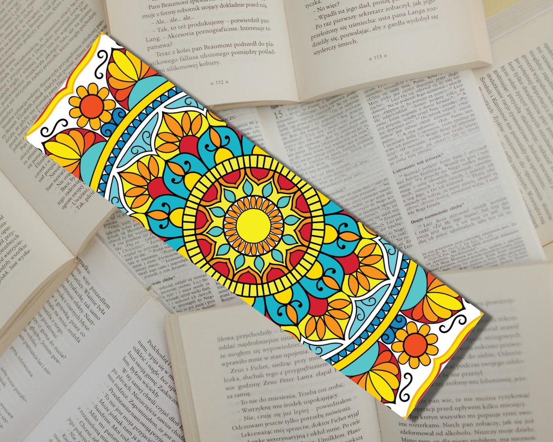 Printable Bookmarks, Set of 8, Mandala Bookmarks, Digital Bookmark ...