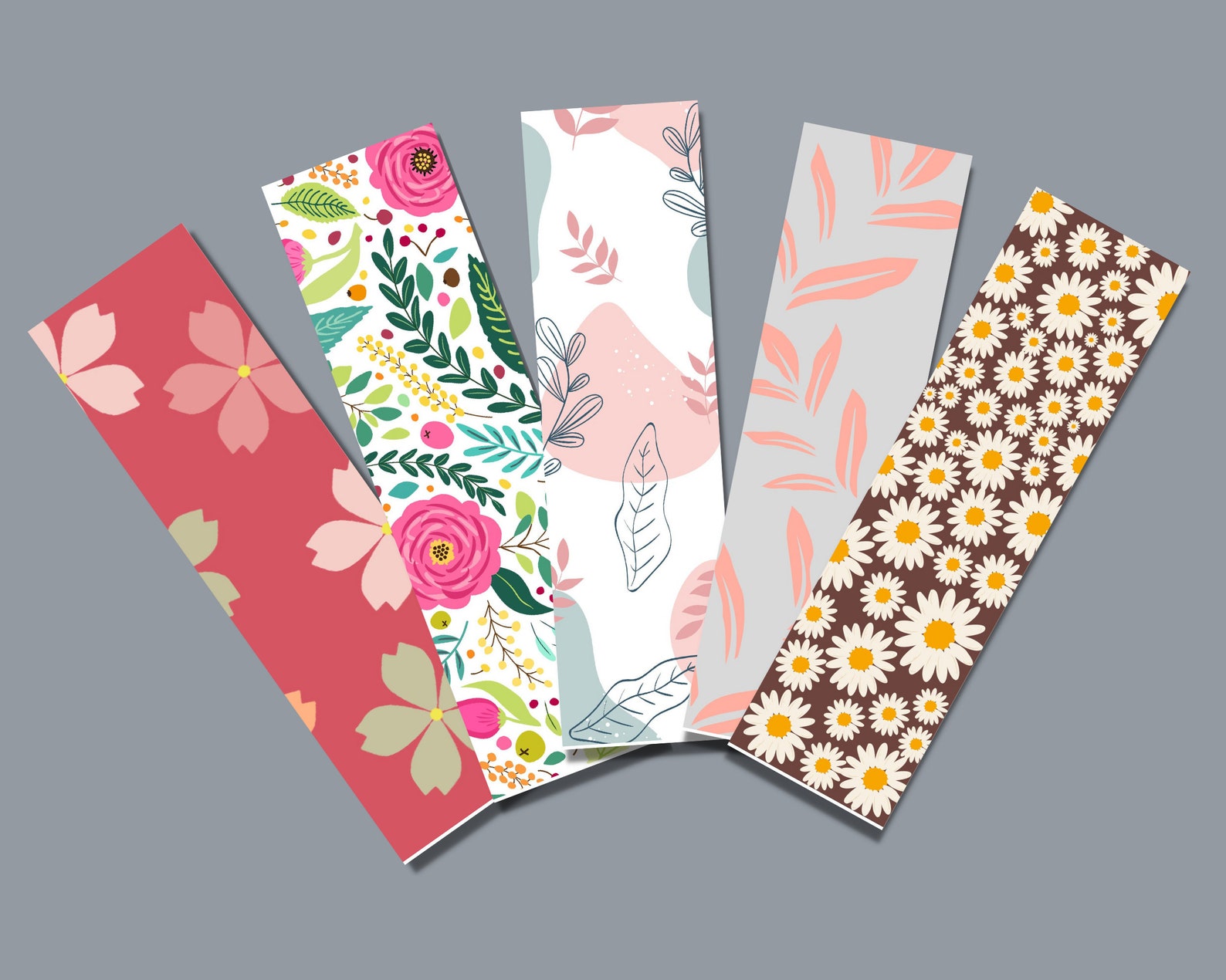 Printable Bookmark, Digital Product, Set of Five, Digital Bookmark ...