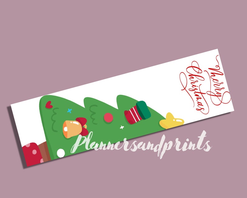 Merry Christmas Bookmarks, Printable Bookmarks Set of 7, Instant ...