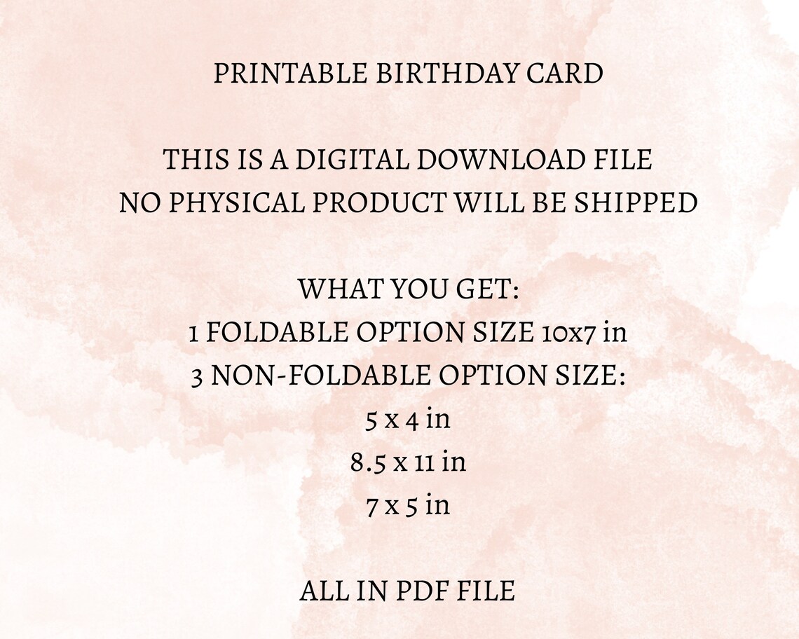 Printable Birthday Card Birthday Card for Friend Happy - Etsy