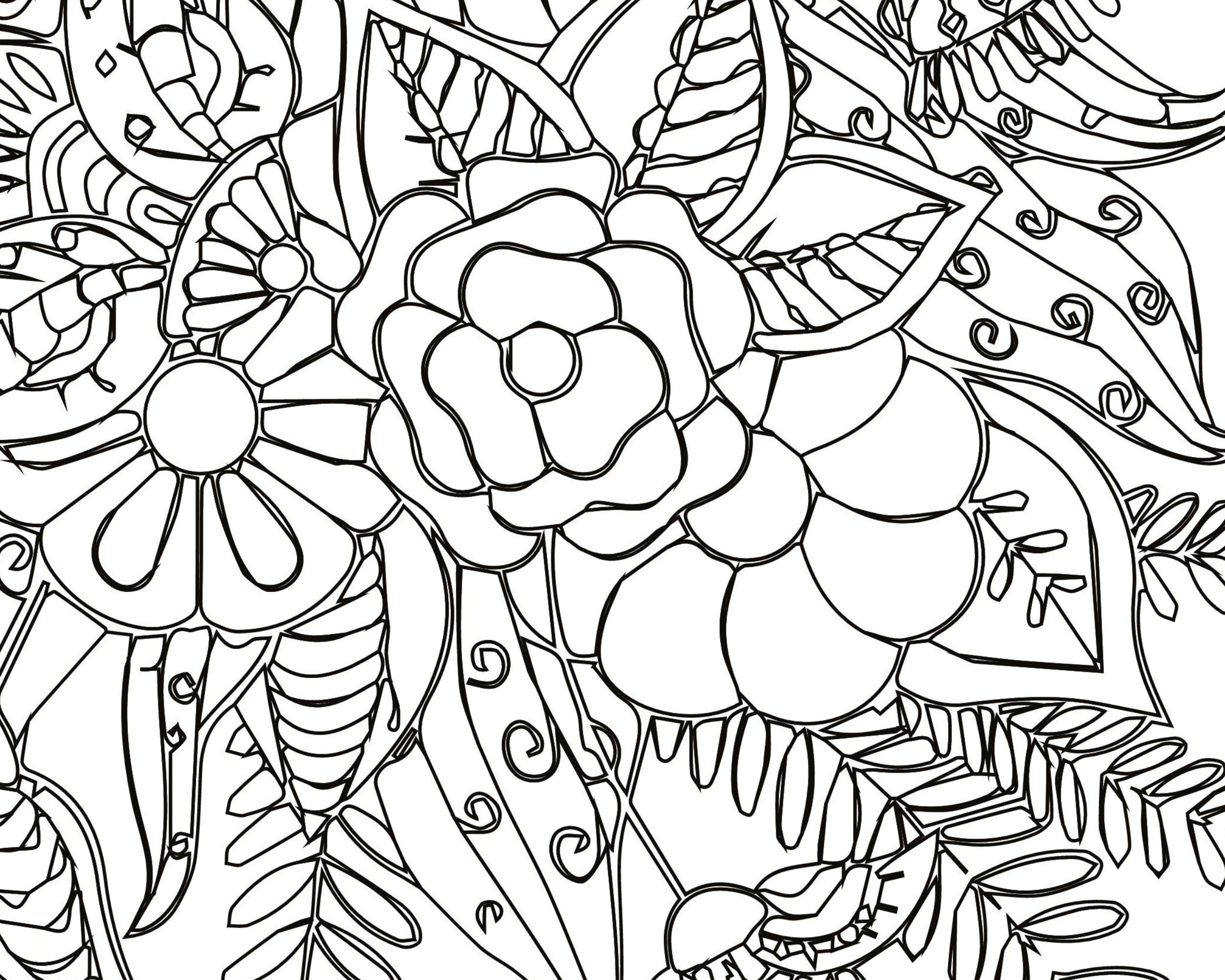 Giant Coloring Poster, Floral Coloring Poster, Adult Coloring Page ...