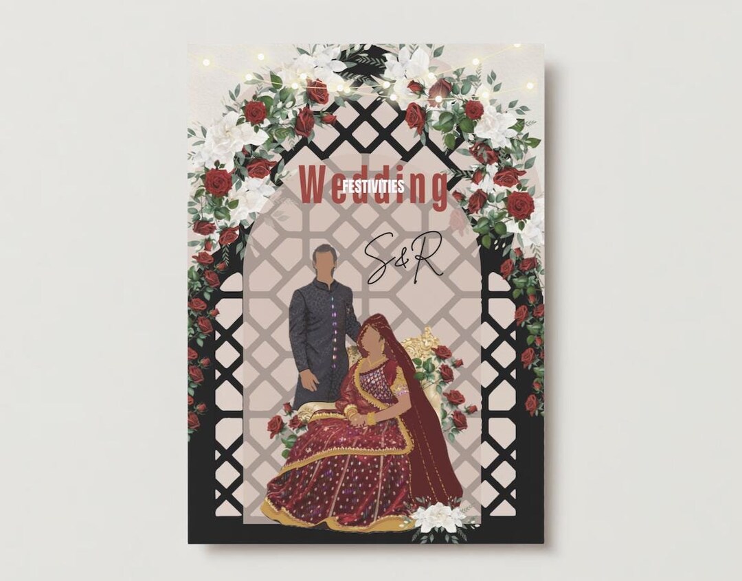 Custom Islamic Wedding Invitation: Pakistani Dulha Dulhan Card (digital ...
